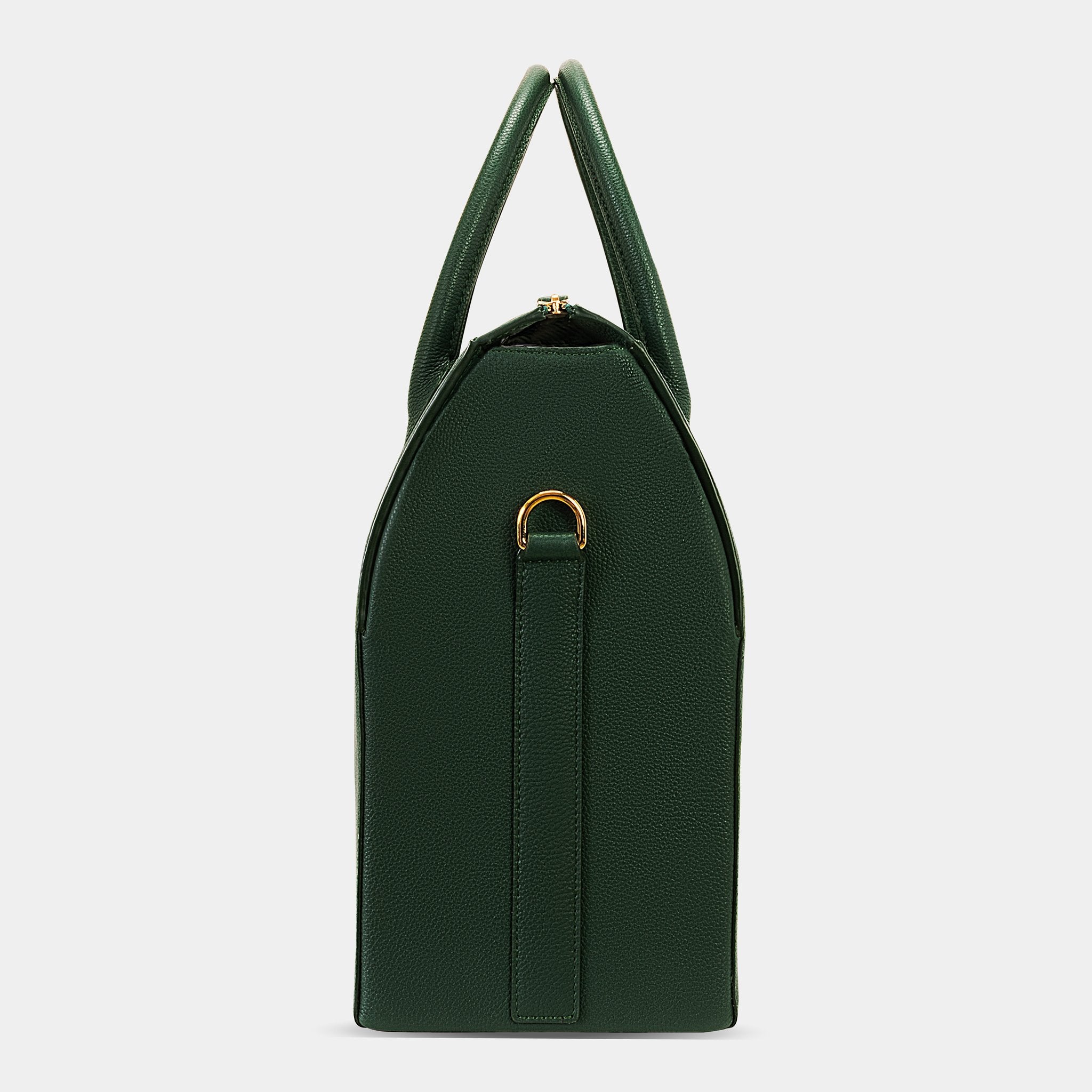 The Doctor’s Bag – Gold And Forest Green Leather Women’s Carry All Bag ...